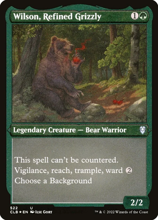 Wilson, Refined Grizzly MTG (Commander Legends: Battle for Baldur's Gate)